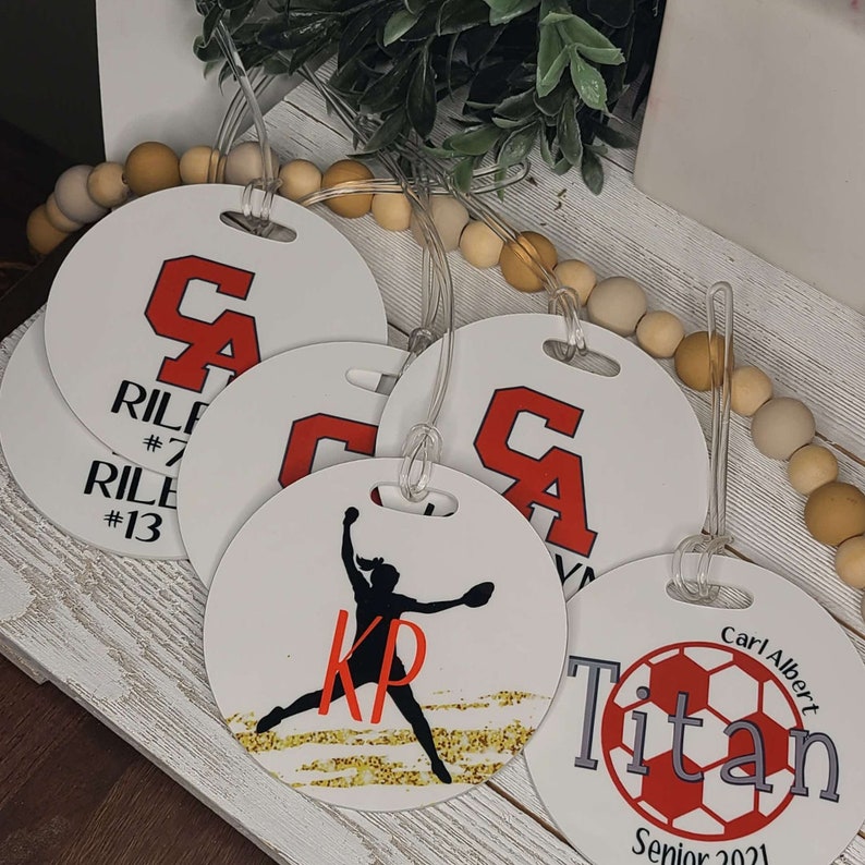 Round Tag Personalized Sports Bag Tag Backpack Name Tag - Etsy