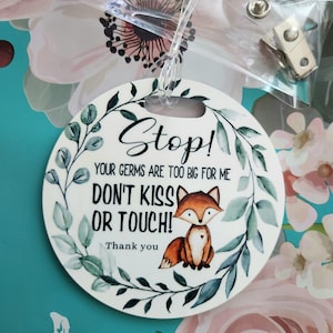 Stop Don't Touch/ Stroller Tag / Carseat Tag / Germ Tag /woodland/ Sign ...