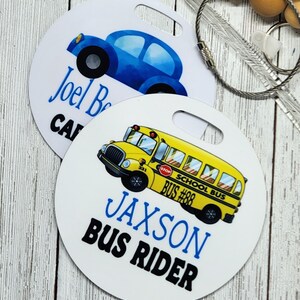 Kids Bus Tag -personalized School Bus Bag Tag -kindergarten- School ...
