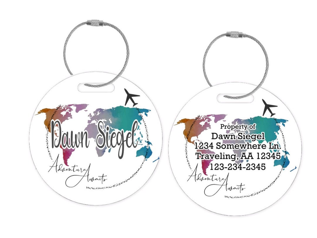 Luggage Tags, Backpack Tag, Bag Tags, Add Qr Code, Personalized ID Tags ...