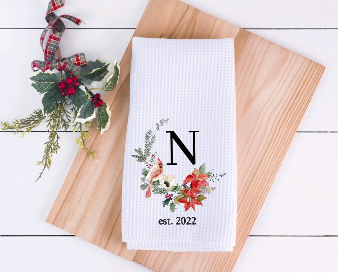 Personalized Kitchen Towels, Monogram, Last Name,waffle Weave ...