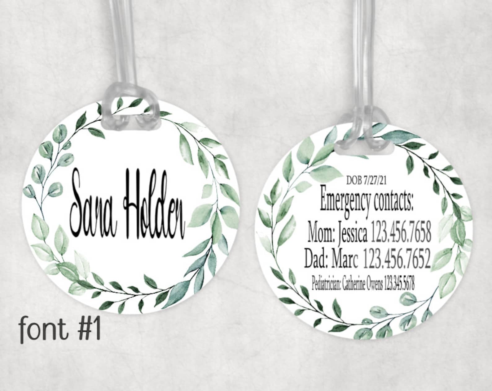 Car Seat Emergency Tag Stroller Tag Car Seat Tag | Etsy