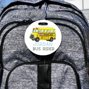 Kids Bus Tag - Car Rider- Personalized School Bus Bag Tag ...