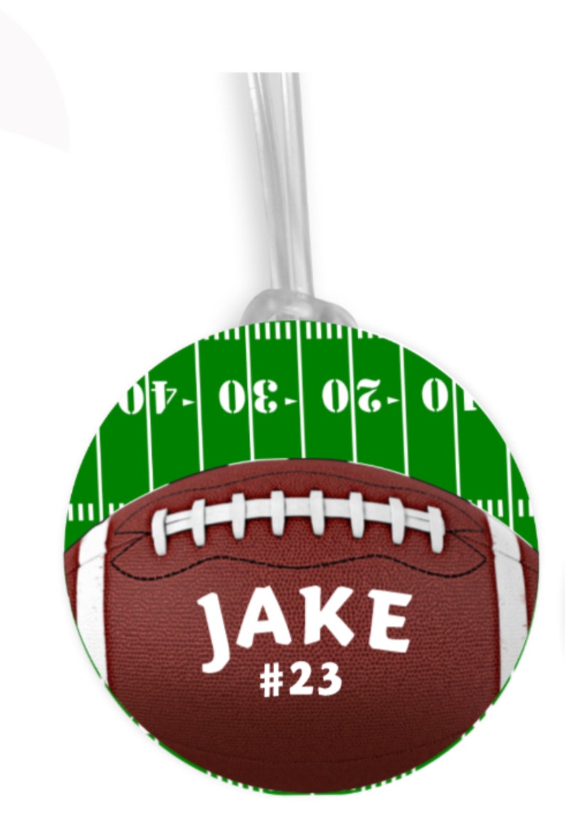 Football Bag Tag, Personalized Sports Bag Tag, Luggage Tag, Custom Tags ...