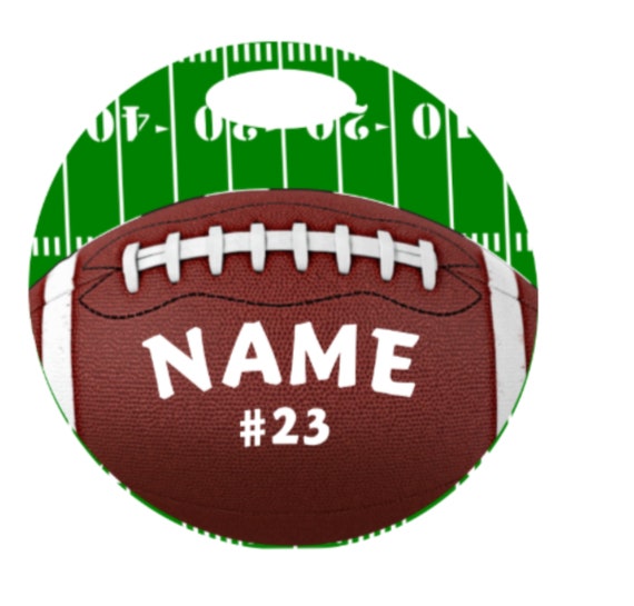 Football Bag Tag Personalized Sports Bag Tag luggage tag | Etsy