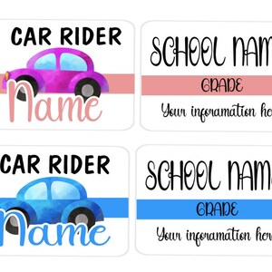 Kids Bus Tag - Car Rider- Personalized School Bus Bag Tag ...