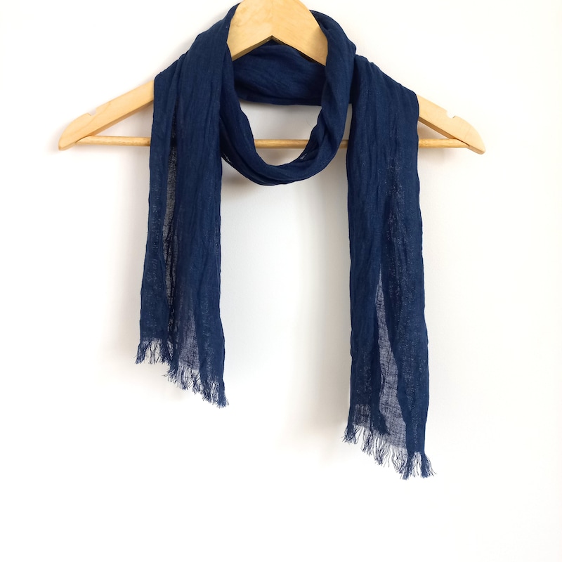 Small Navy Scarf Women - Etsy