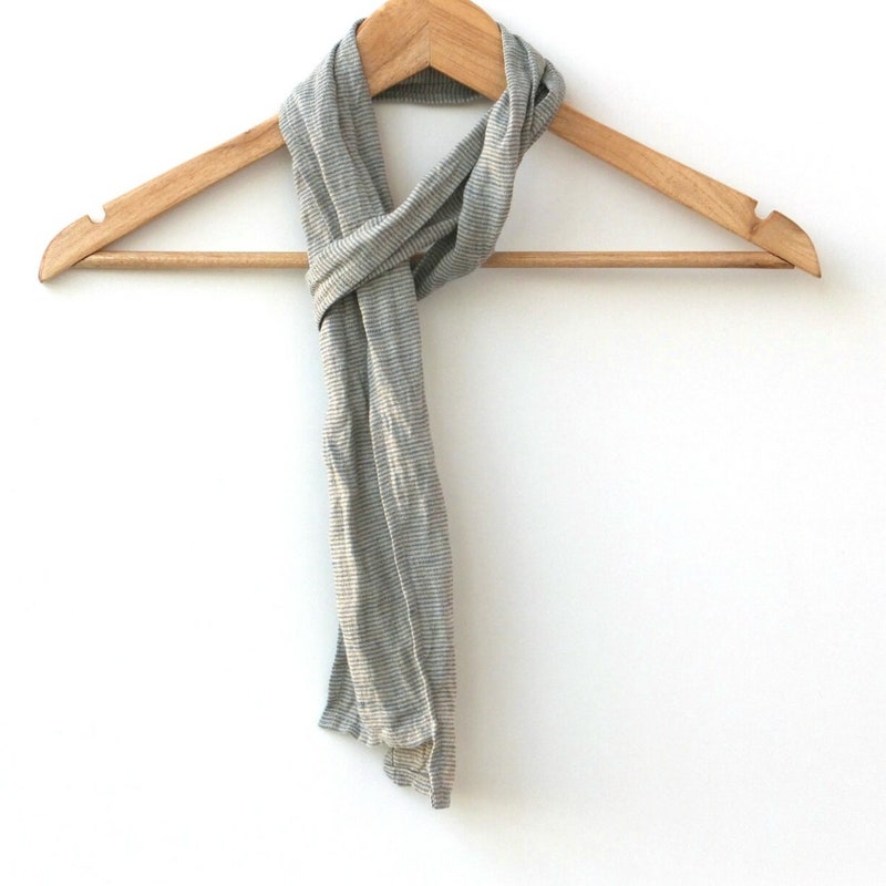 Blue Striped Skinny Scarf - Etsy