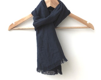 Navy Blue Scarf | Etsy