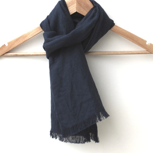 Navy Blue Scarf - Etsy