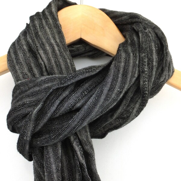 Black Grey Scarf - Etsy