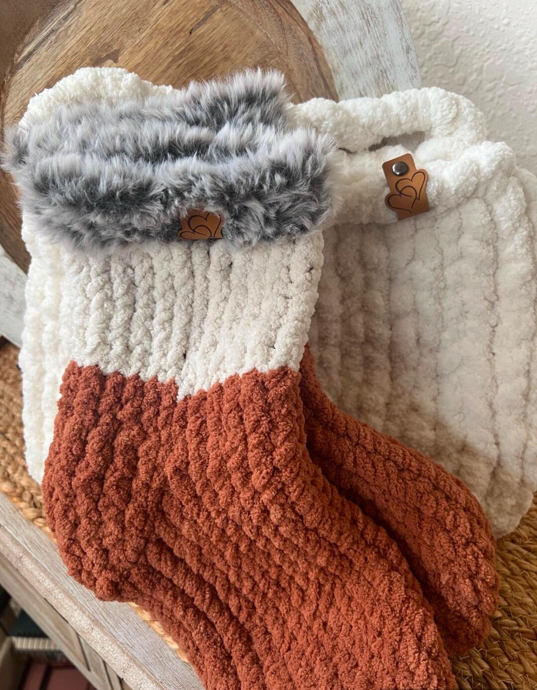 Knitted Slipper and Bag Set - Etsy
