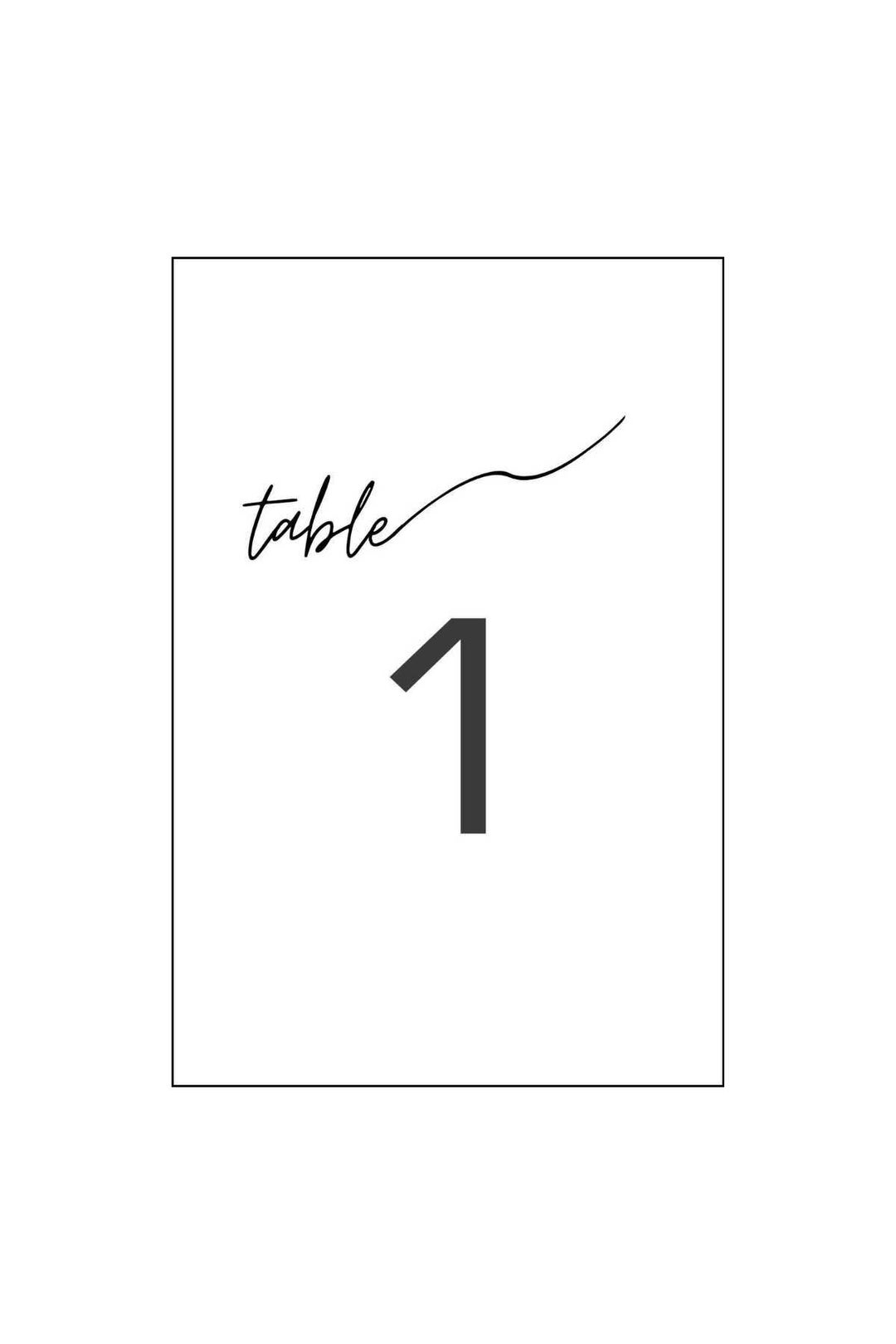Elegant Wedding Table Numbers: Minimalist 4x6 Printable (digital ...