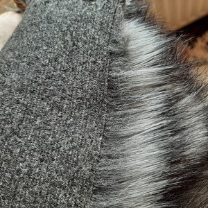 Super Soft Luxury Faux Fur Fabric Dark Grey With Black Sprinkles 60mm ...