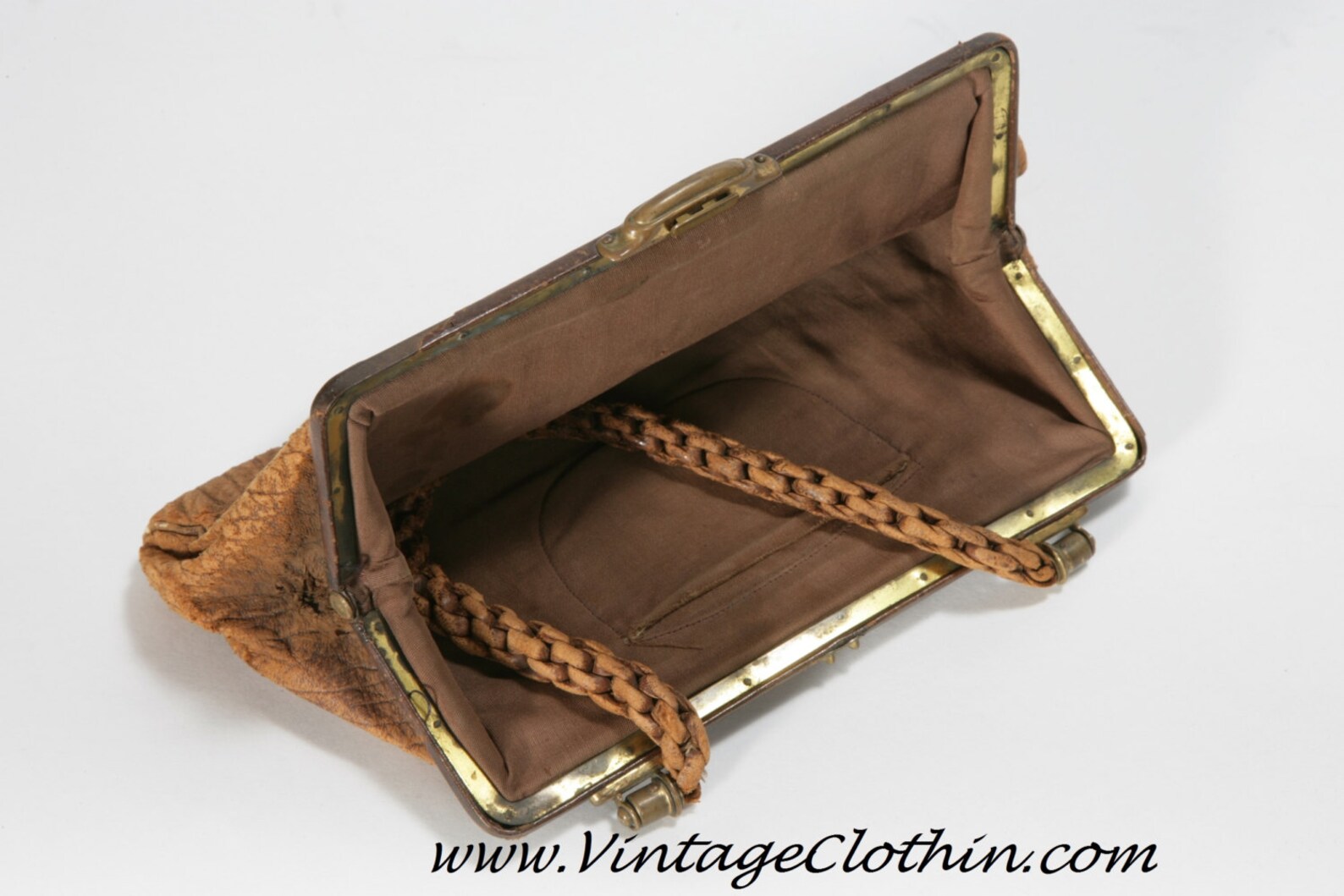 Very Rare Edwardian 1904 Braided Handle Leather Purse Museum Piece ...