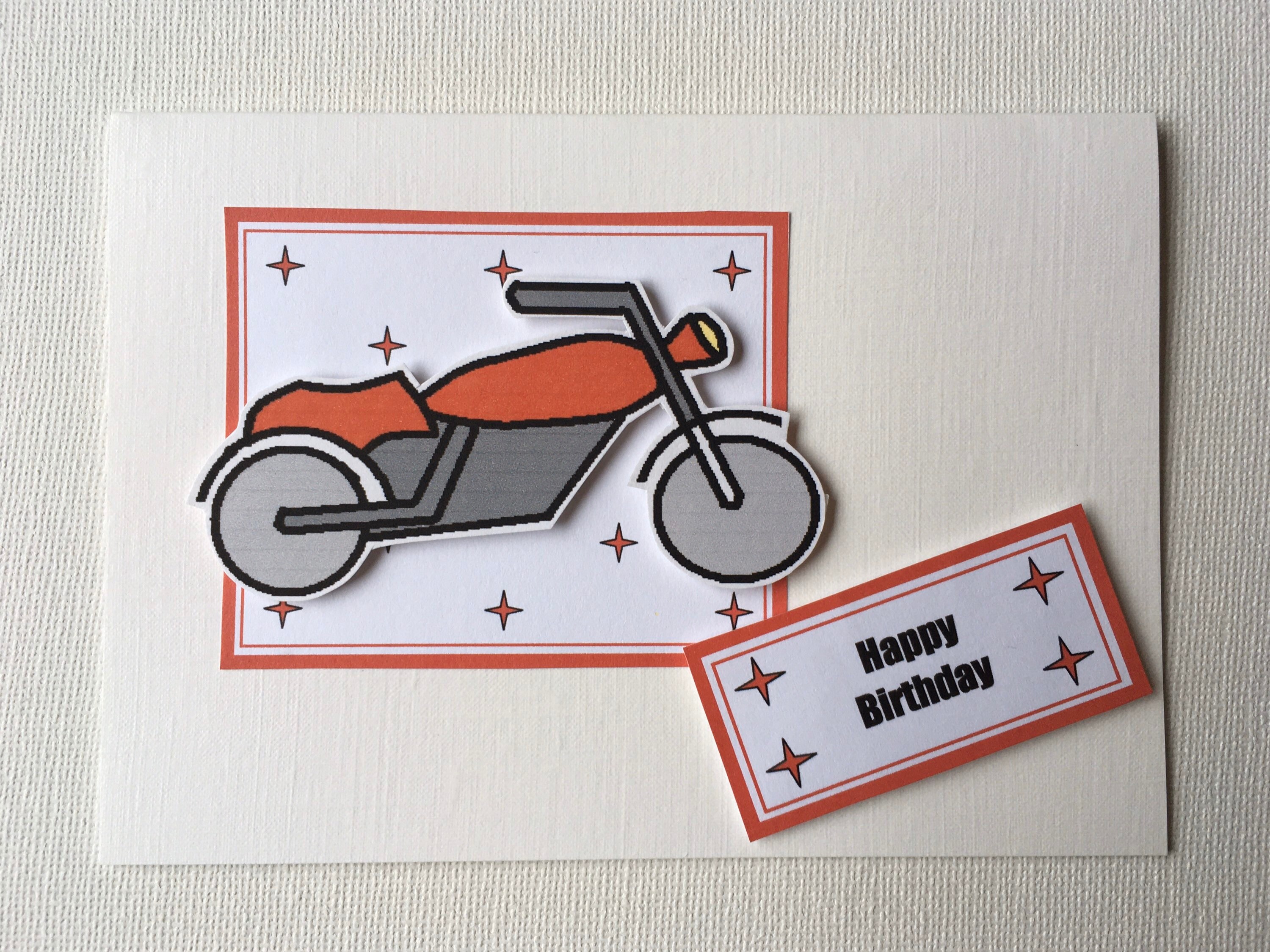 Handmade 3D Red Motorbike Birthday Card - Etsy