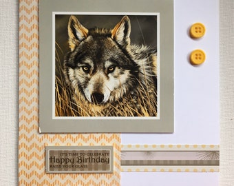 NEW: Wolf A6 Birthday Celebration Card Featuring a Wolf Pack - Etsy UK
