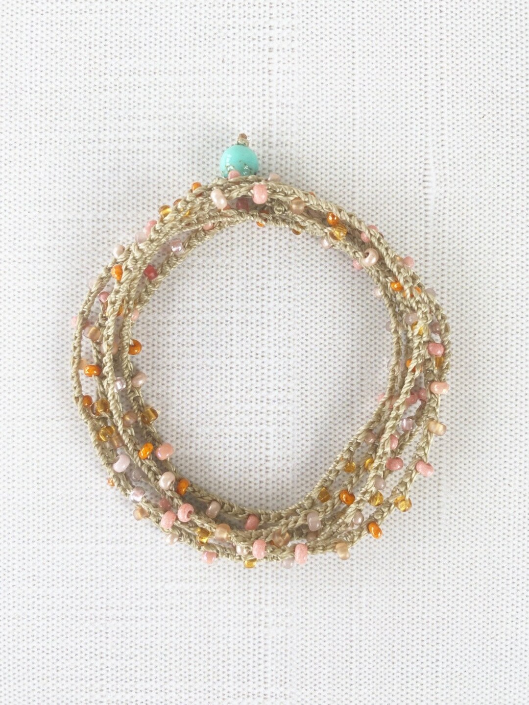 Earth Tones Seed Bead Crochet Wrap Bracelet/necklace - Etsy