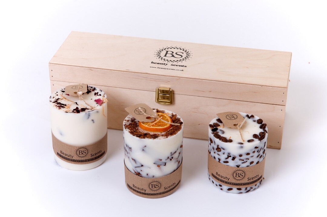 Gift for Home Natural Wax Handmade Wax Christmas Candles Gift Set - Etsy UK