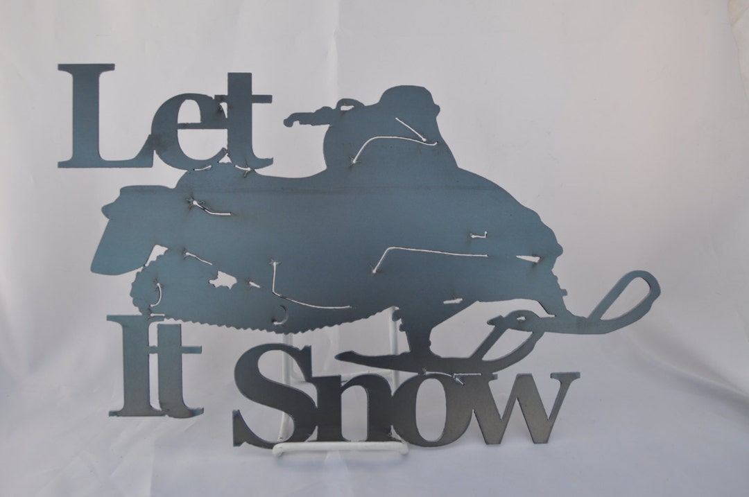 Let It Snow Snowmobile Metal Winter Decor / up North Sign / Man Cave ...