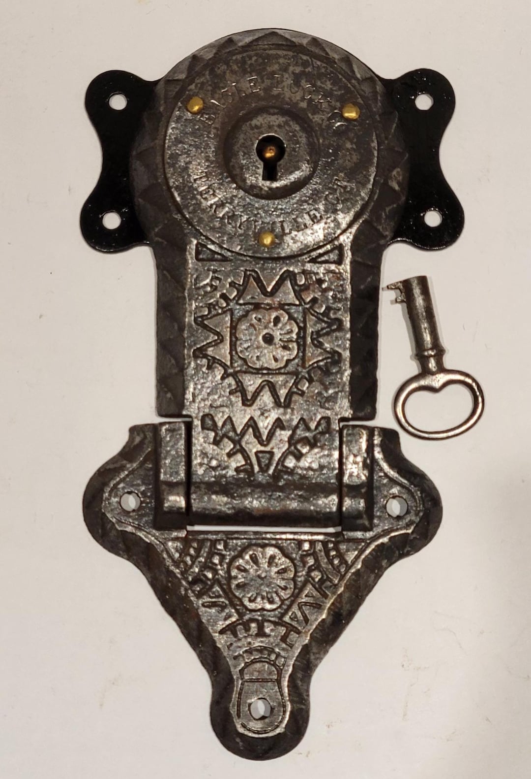 Eagle Lock 1892 Patent Eastlake Pattern Antique Trunk Lock With ...