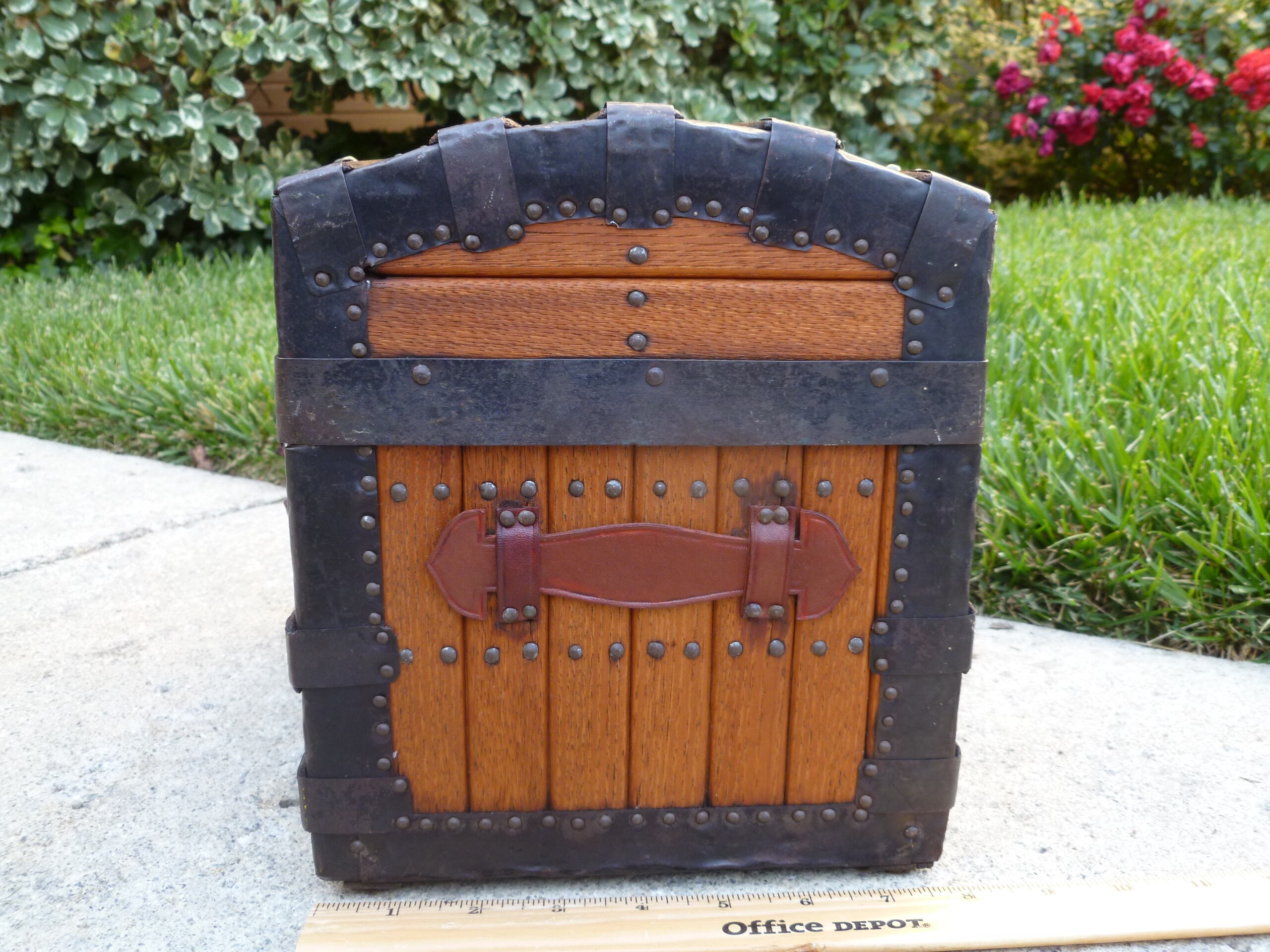 Set of Antique Toy Doll Trunk Leather Handles & Holders by HMS Antique ...