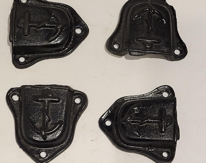 Rare Anchor Style Antique Trunk Cast Iron Handle End Caps - Etsy
