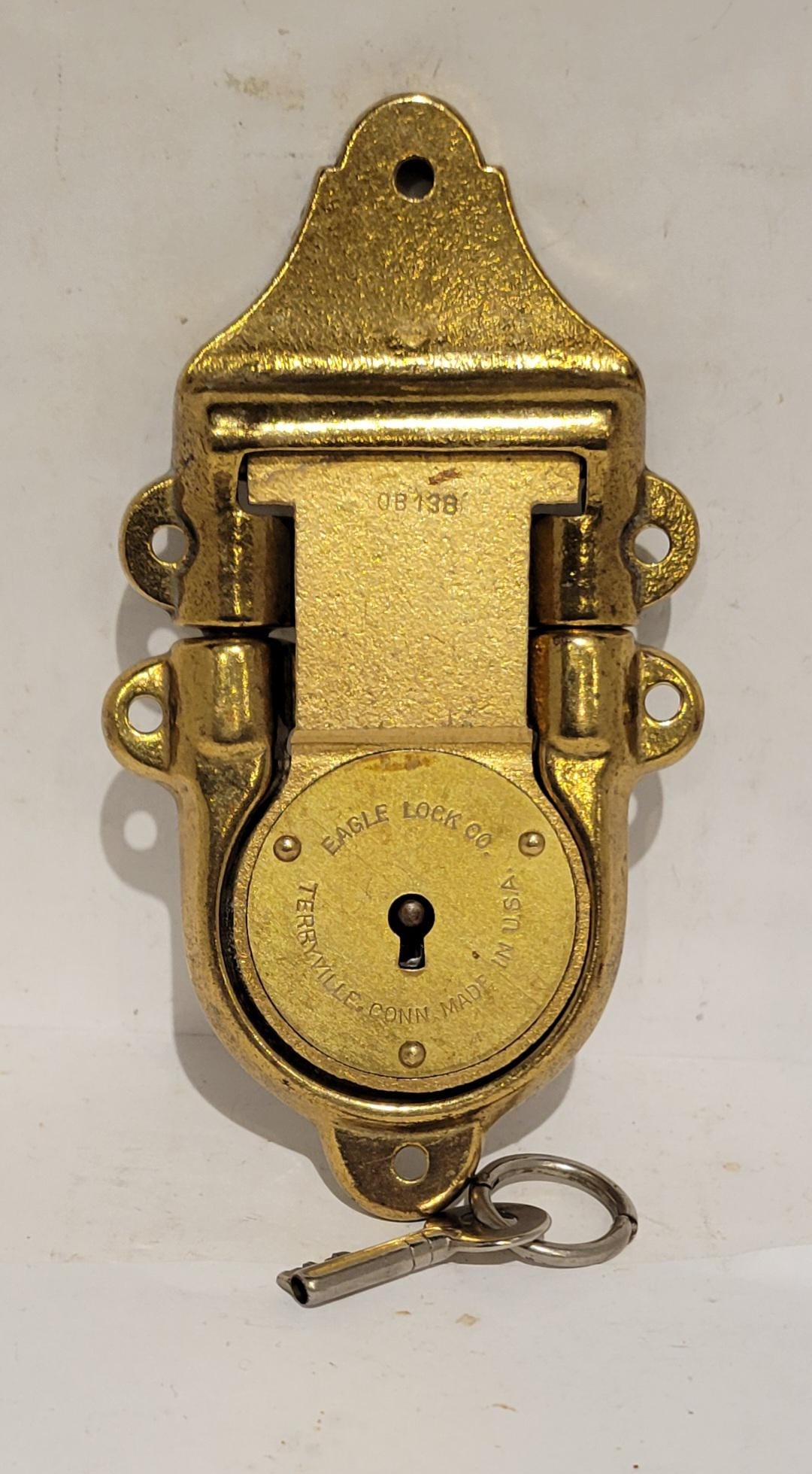 Eagle NOS Brass and Iron Antique Trunk Lock With Receiver & Key - Etsy