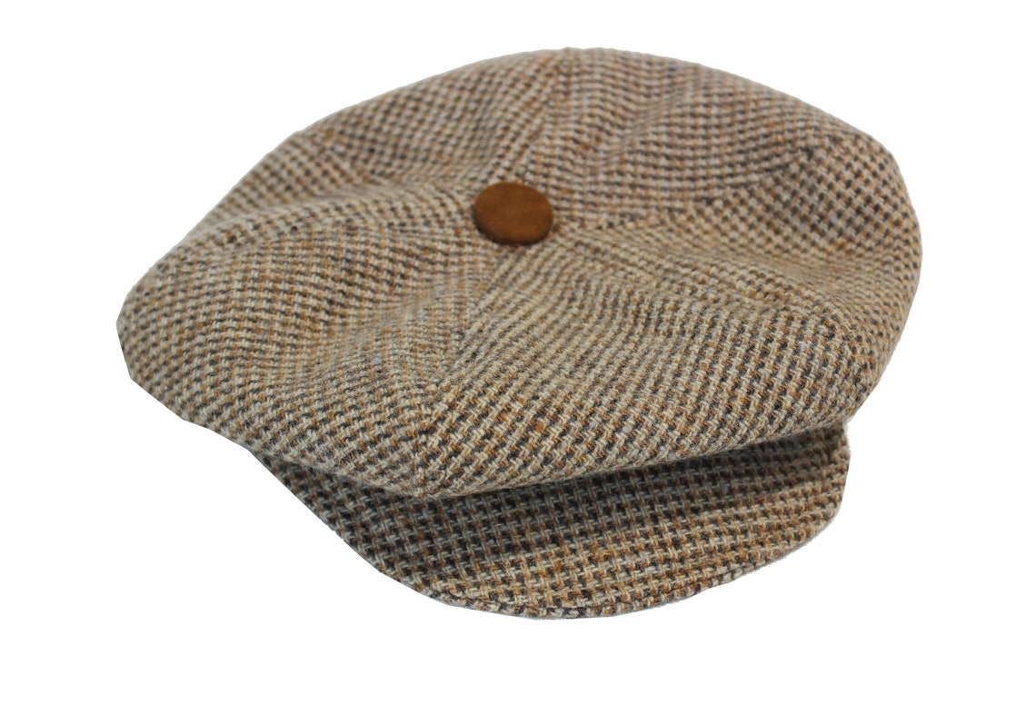 Wool Hat L Tan Tweed styled for Men or Women. Newsboy Cap, Baker Boy ...