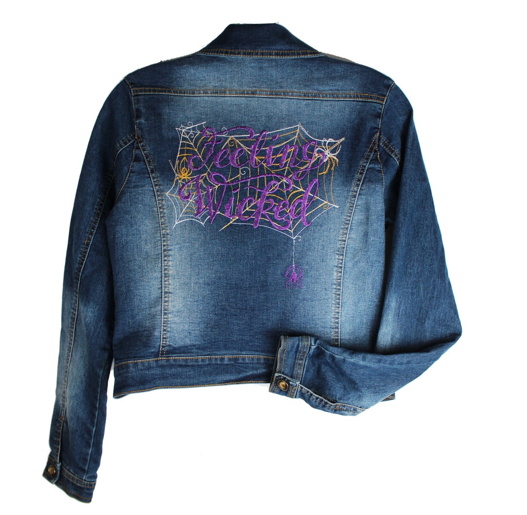 Jean Jacket S 'feeling Wicked' Attitude Expression - Etsy