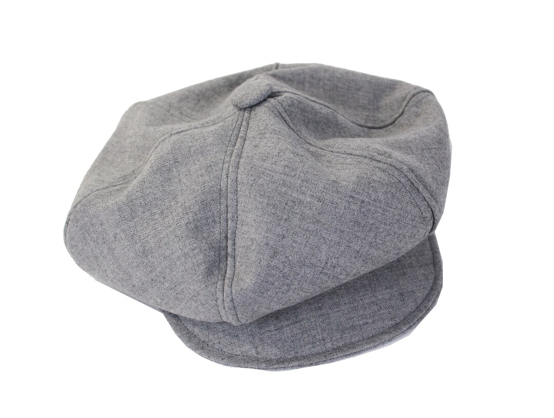 Wool Hat (M) Solid Gray - Styled for Men or Women. Newsboy Cap, Baker ...