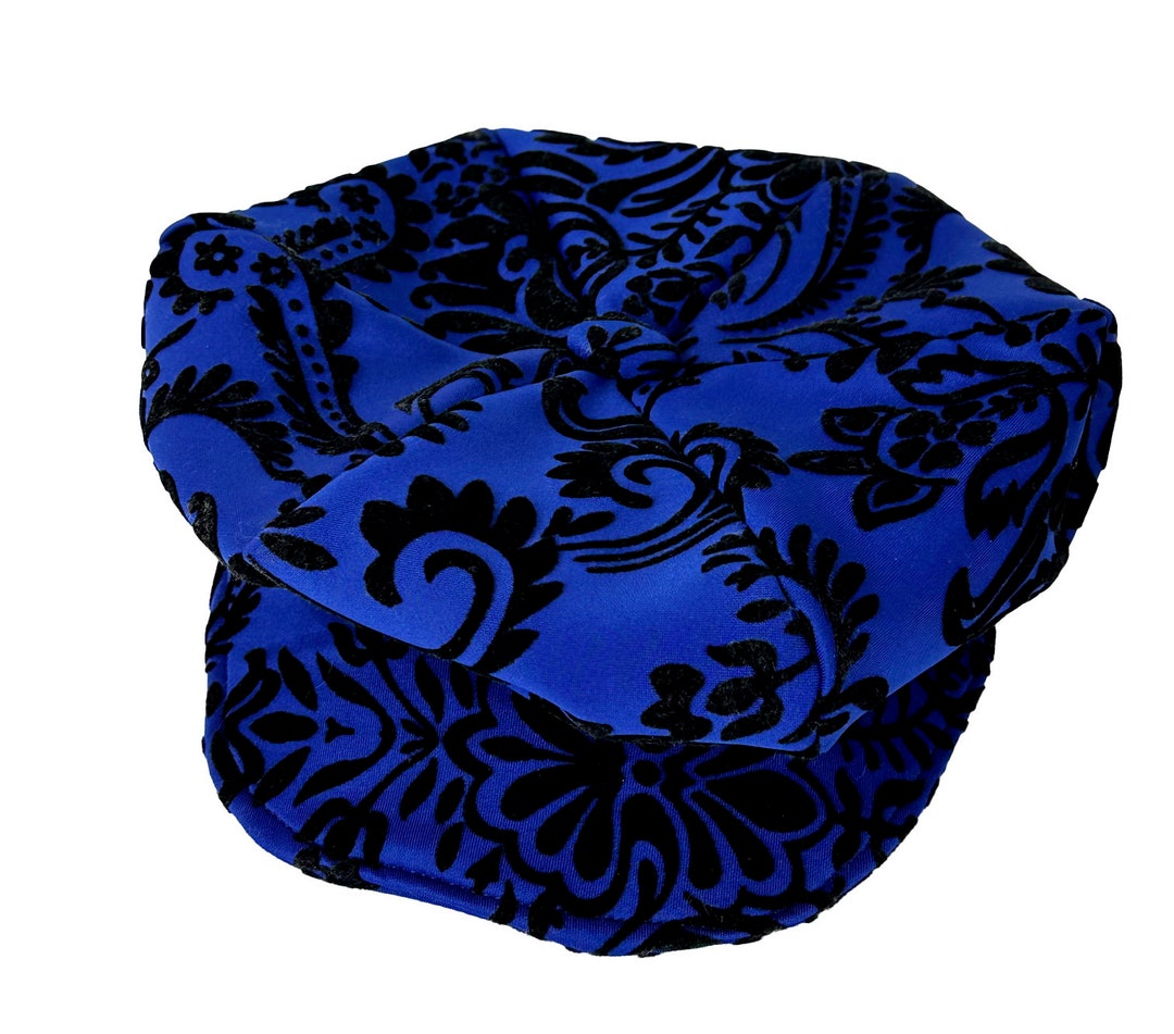 Cobalt Blue Flocked Newsboy Cap: 1900s Style Beret (size S) - Etsy
