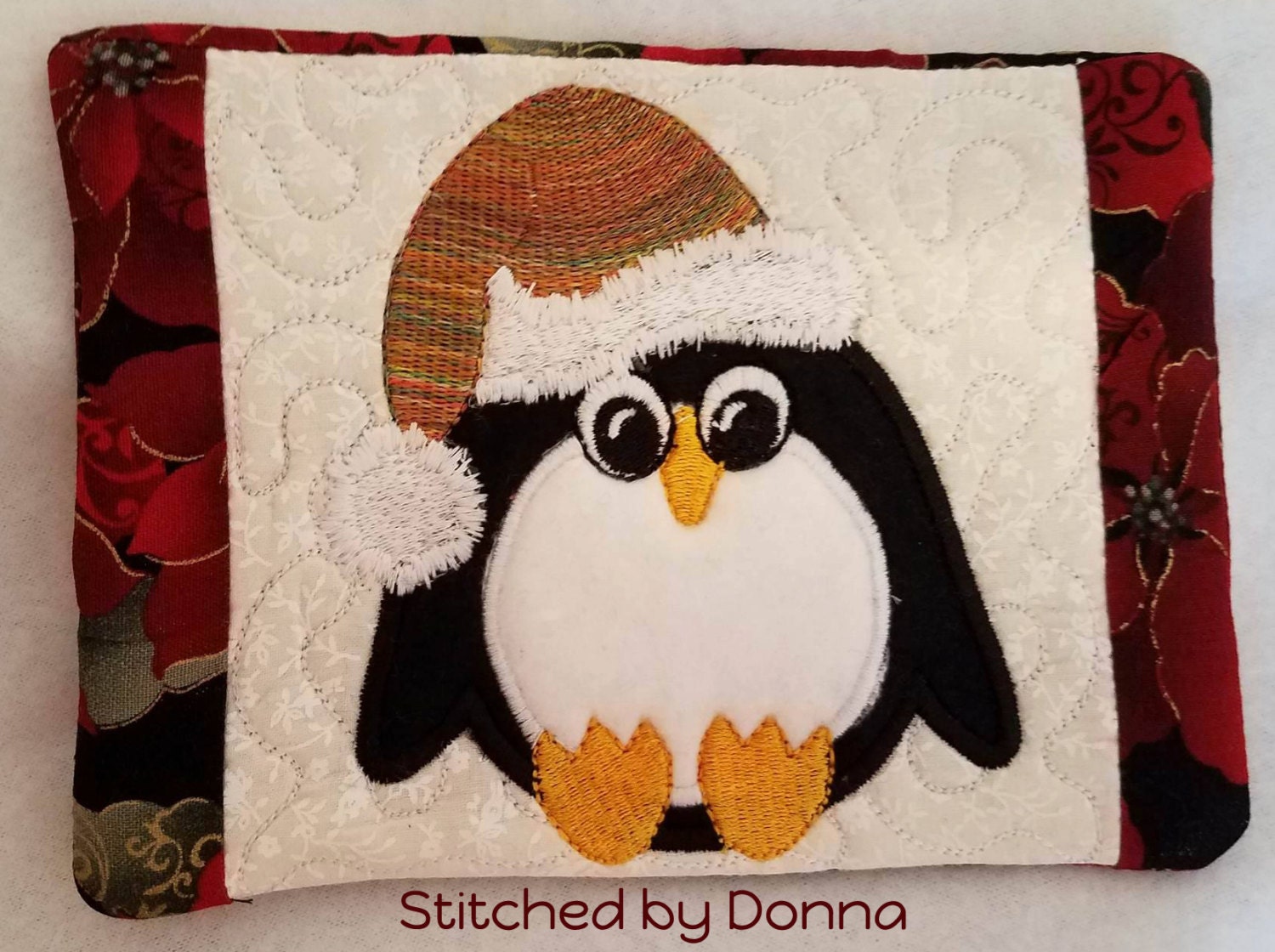 NNC ITH Christmas Penguin Mug Rug for the 5x7 hoop in all | Etsy