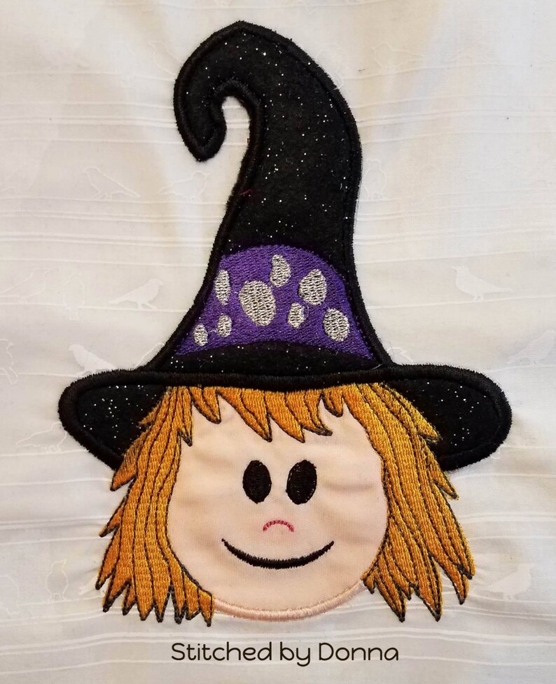 NNC Witch Applique in 2 sizes in all popular formats | Etsy