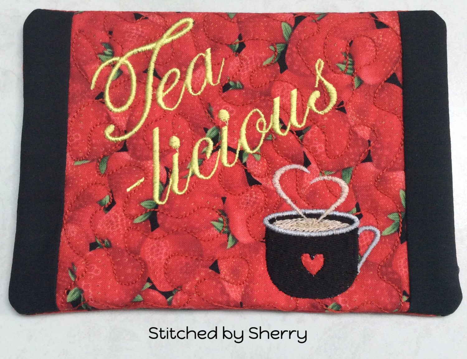 NNC ITH Tea-licious Mug Rug for the 5x7 Hoop in All Popular Formats - Etsy