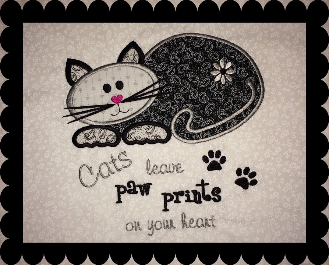 NNC Applique Cat Paw Prints for the 8x8 (200x200) and 6x6 (150x150) in ...