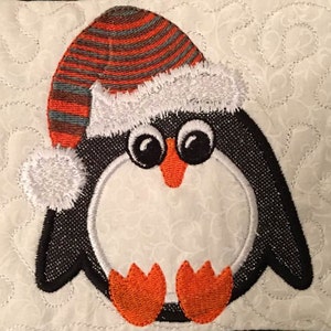 NNC ITH Christmas Penguin Mug Rug for the 5x7 Hoop in All Popular ...