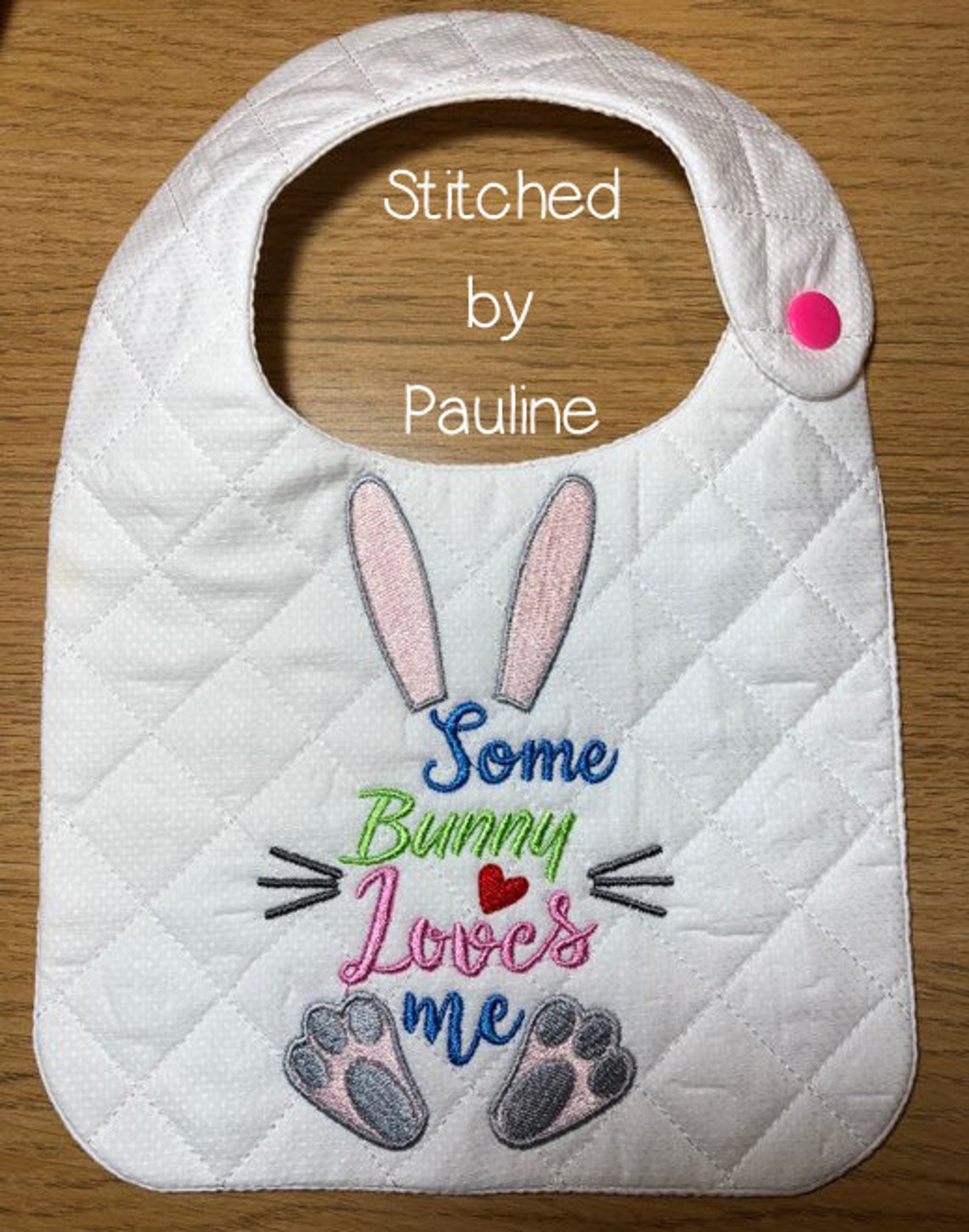 NNC ITH Some Bunny Loves Me Bib for the 7x10 and 8x12 Hoops in All ...