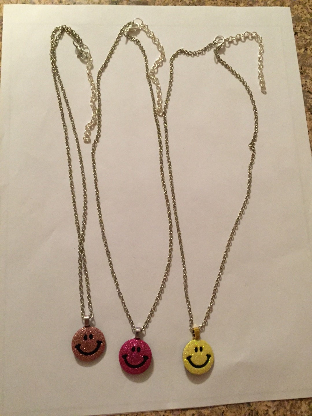 Glittery Smiley Face Necklaces! - Etsy