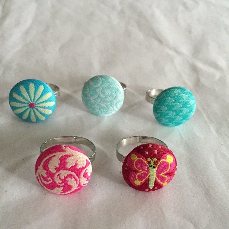 Fabric Flower Ring - Etsy