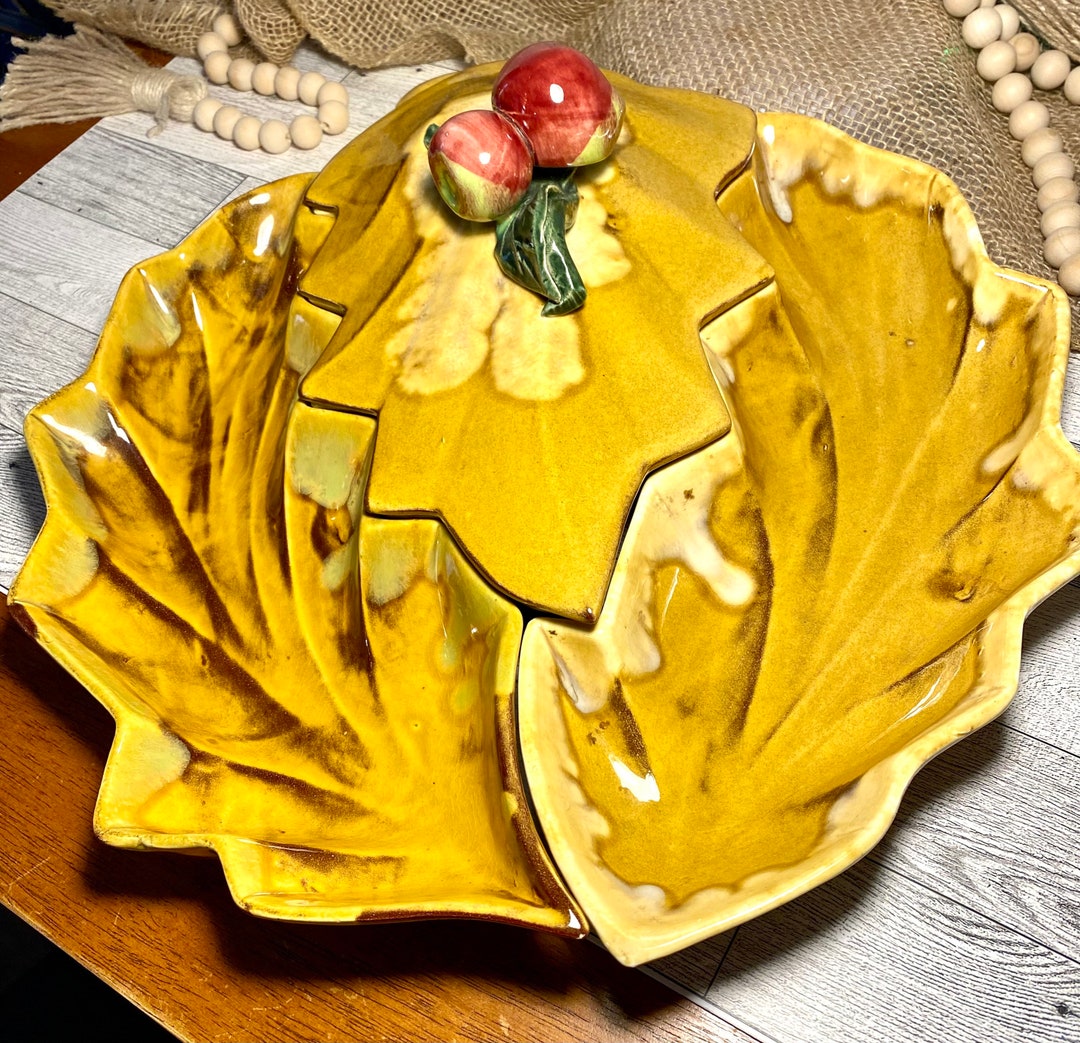 Vintage Holiday Serving Dish Centerpiece Enchanto USA Pottery - Etsy