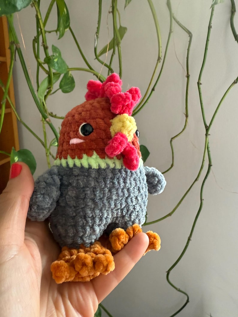 No Sew Crochet Rooster Patterns, Amigurumi Chicken Farm Animal, Crochet ...