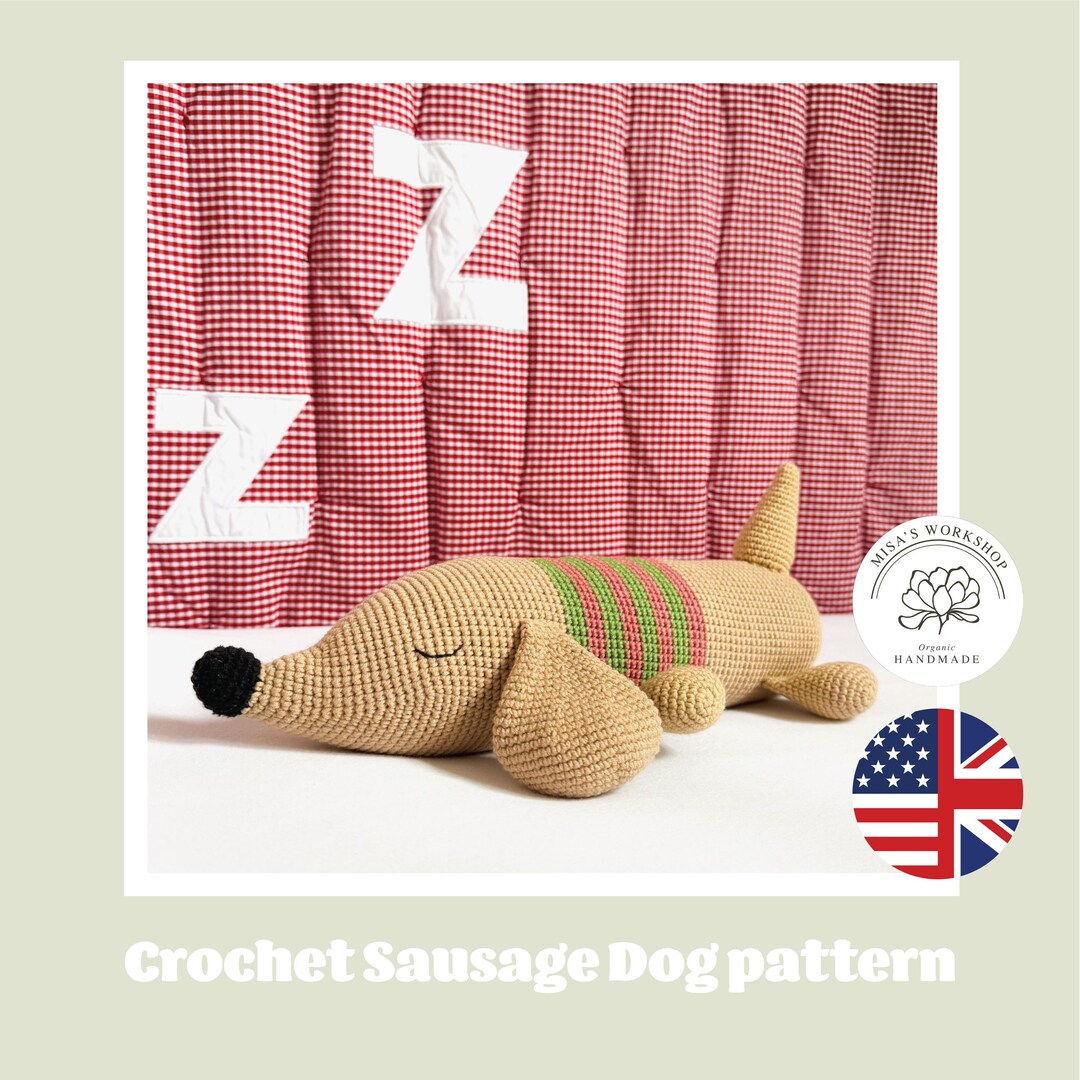 Crochet Sausage Dog Pattern, Puppy Dog Amigurumi Diy PDF, Crochet ...