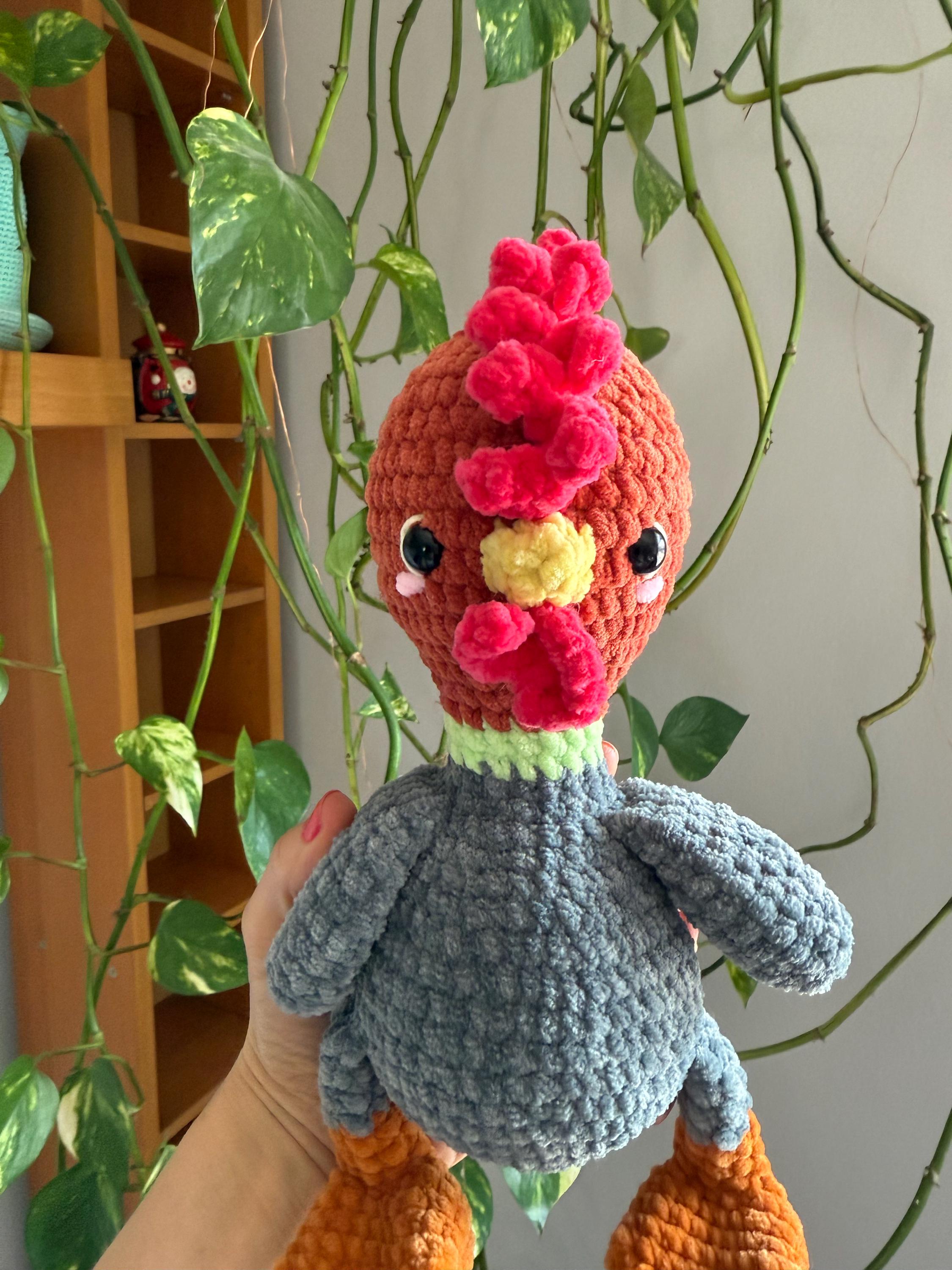No Sew Crochet Rooster Patterns, Amigurumi Chicken Farm Animal, Crochet ...