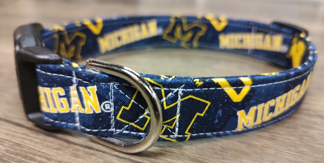 University of Michigan Dog Collar, Michigan Wolverines Dog Collar - Etsy