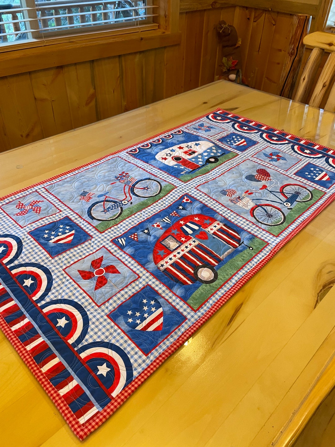 Patriotic Summertime Table Runner 24 X 40 - Etsy