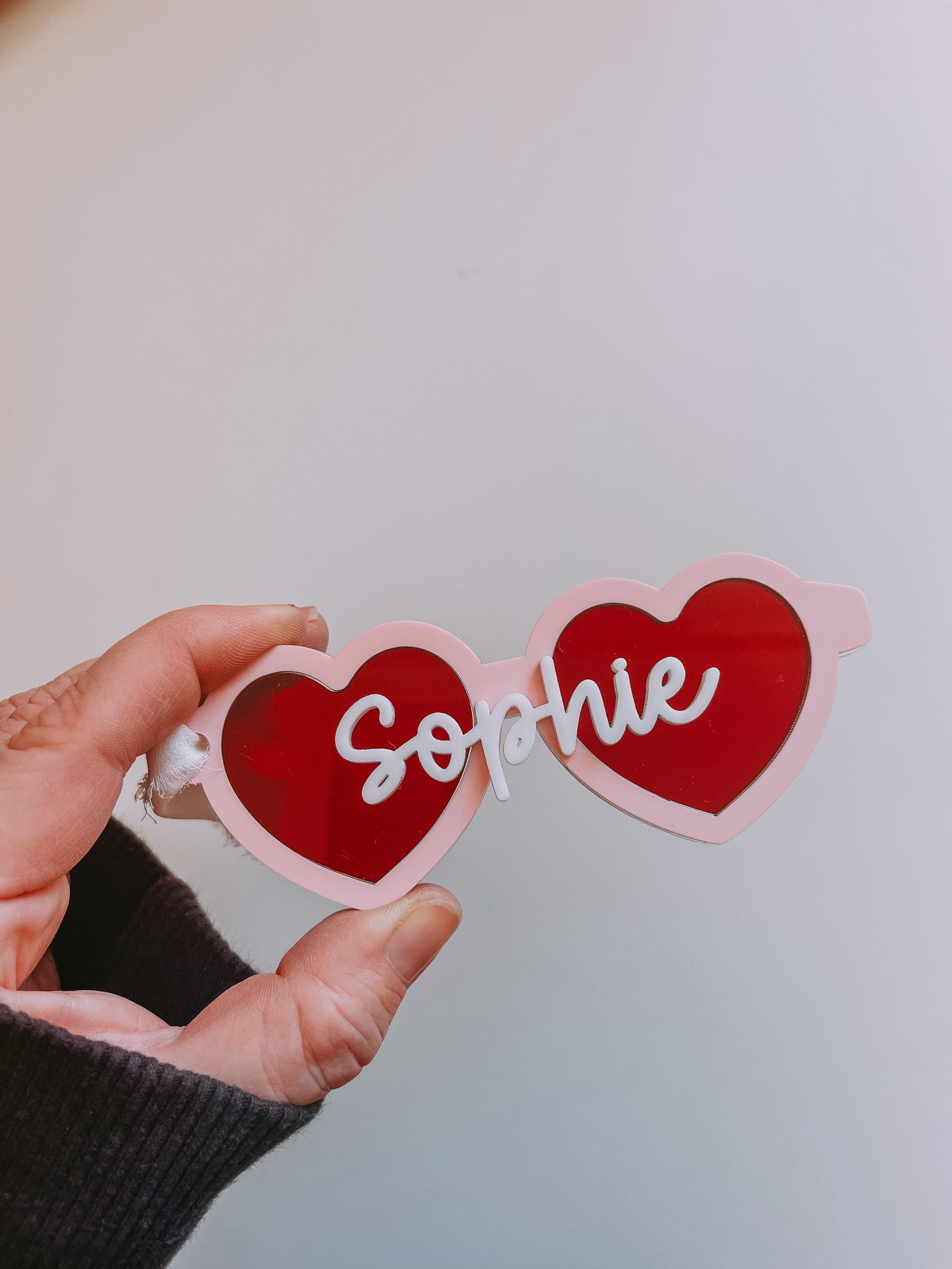 SVG Heart Glasses Valentine's Name Tag, Valentine's SVG, Laser Cut File ...