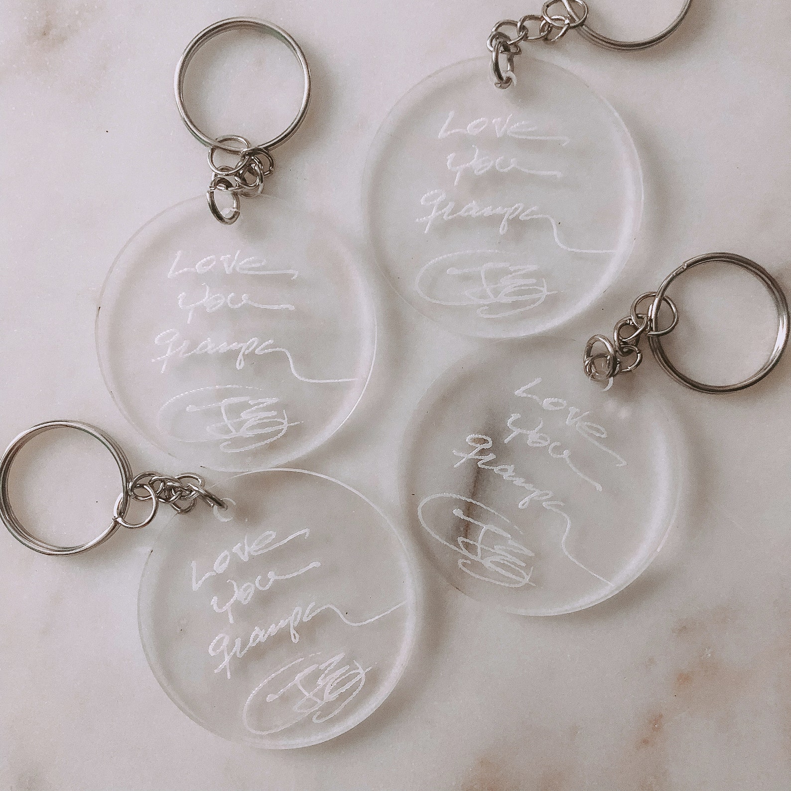 Engraved Handwritten Note Keychain Clear Acrylic Keychain - Etsy