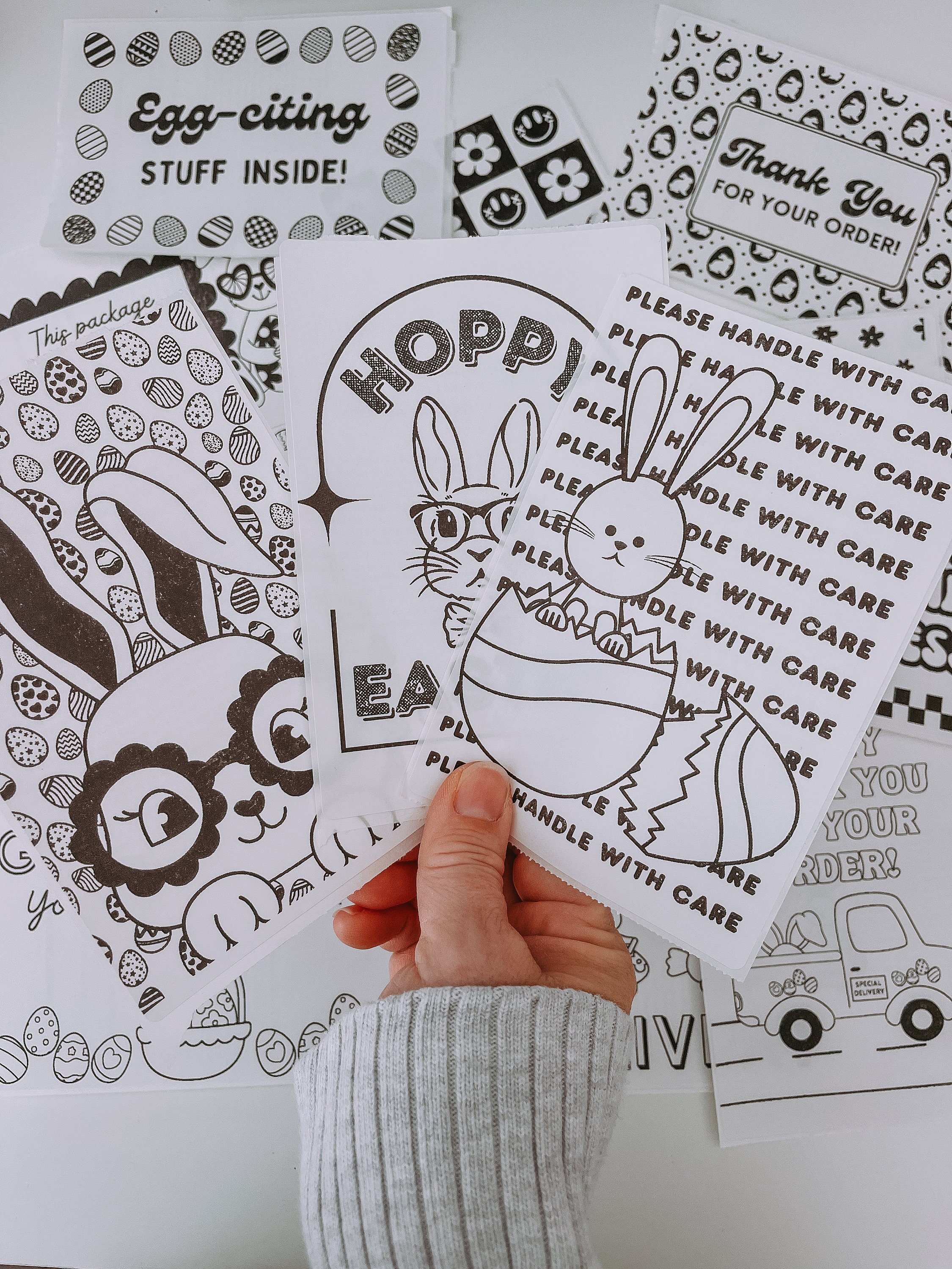 Easter Thermal Label Bundle, Thermal Printer Stickers, Shipping ...