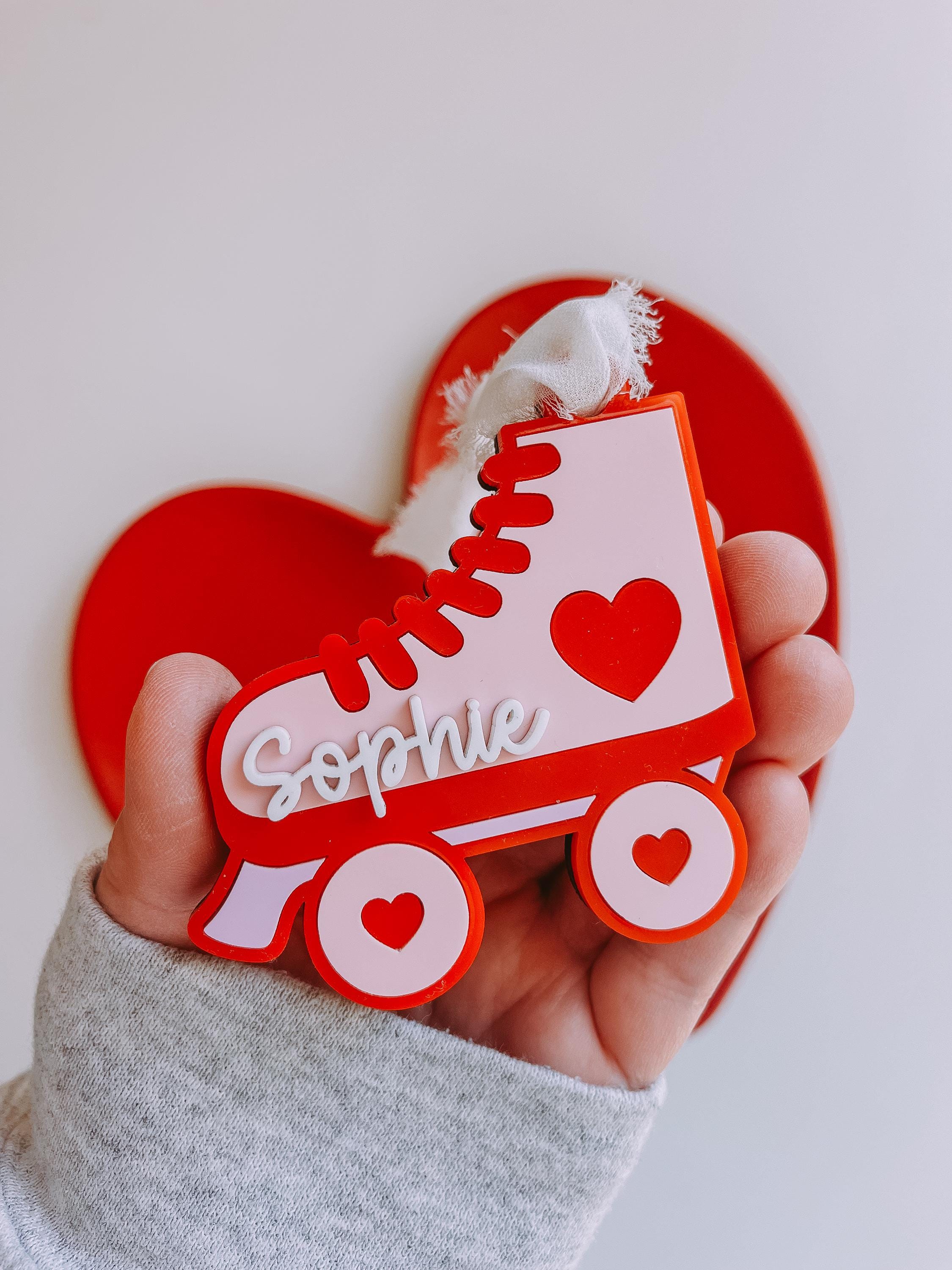 SVG Roller Skate Name Tag, Valentine Name Tag, Valentine's SVG, Laser ...